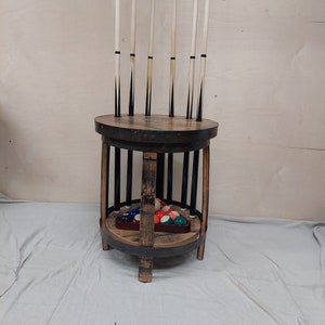 Bourbon Barrel Pool Billiards Cue Rack / Pool Cue Table - Etsy