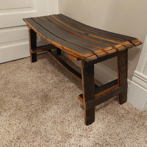 Bourbon Barrel Stave Bench - Etsy