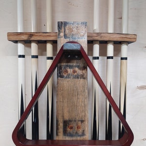 Bourbon Barrel Stave Pool Cue Rack / Billiard Cue Shelf - Etsy