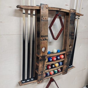 Bourbon Barrel Stave Pool Cue Rack / Billiard Shelf - Etsy