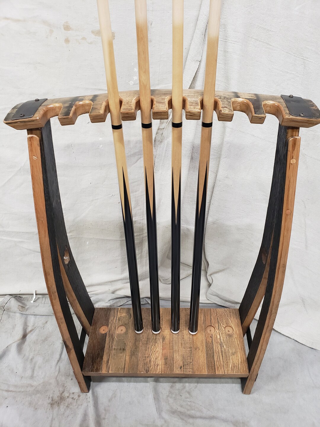 Barrel Stave Billiard/pool Cue Floor Rack - Etsy