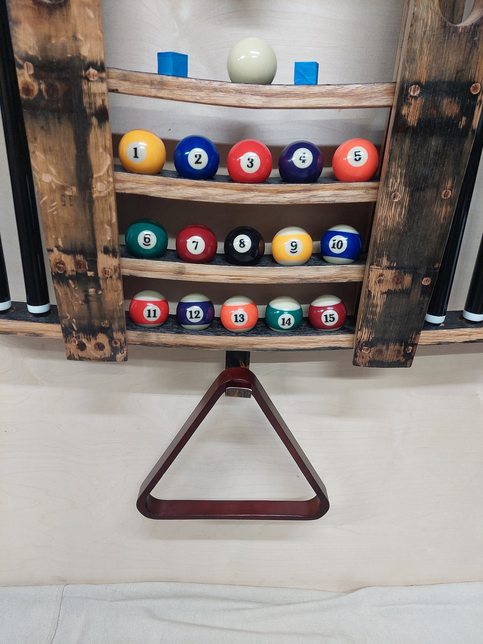 Bourbon Barrel Stave Pool Cue Rack / Billiard Shelf - Etsy