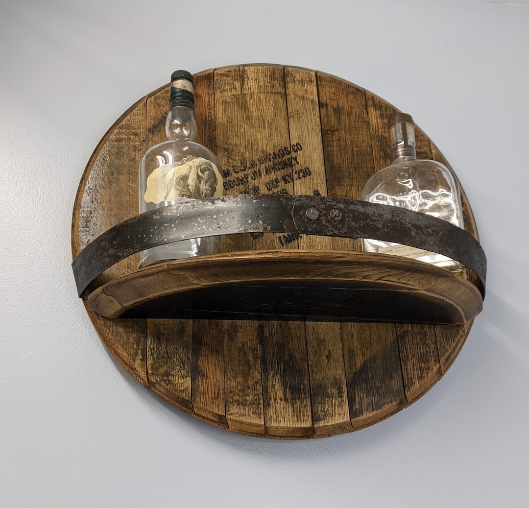 Engraved Bourbon Barrel Shelf - Etsy
