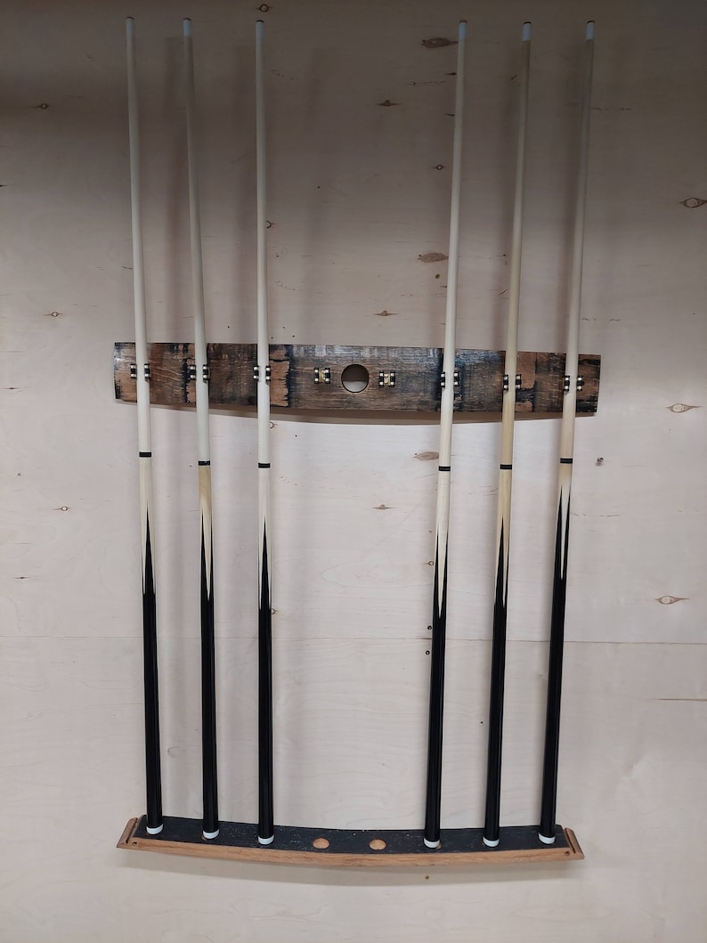 Bourbon Barrel Stave Pool Cue Rack / Billiard Cue Shelf - Etsy