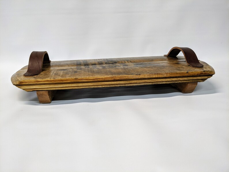 Bourbon Barrel Tray With Leather Handles - Engraved - Etsy