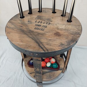 Bourbon Barrel Pool Billiards Cue Rack / Pool Cue Table - Etsy