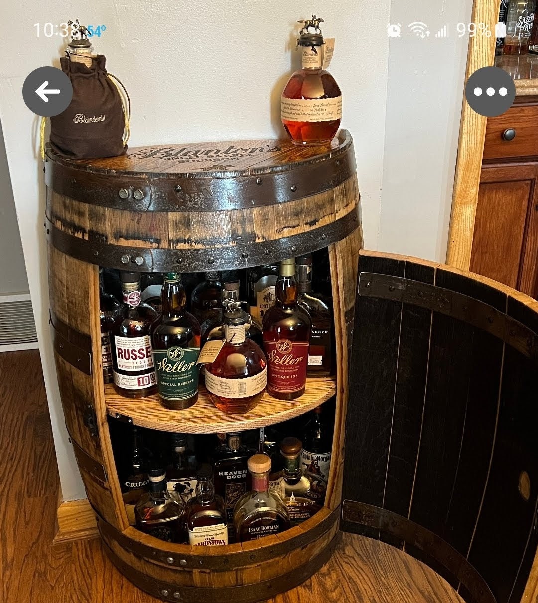 Half Bourbon Barrel Cabinet, With Door, Bourbon Barrel Cabinet - Etsy