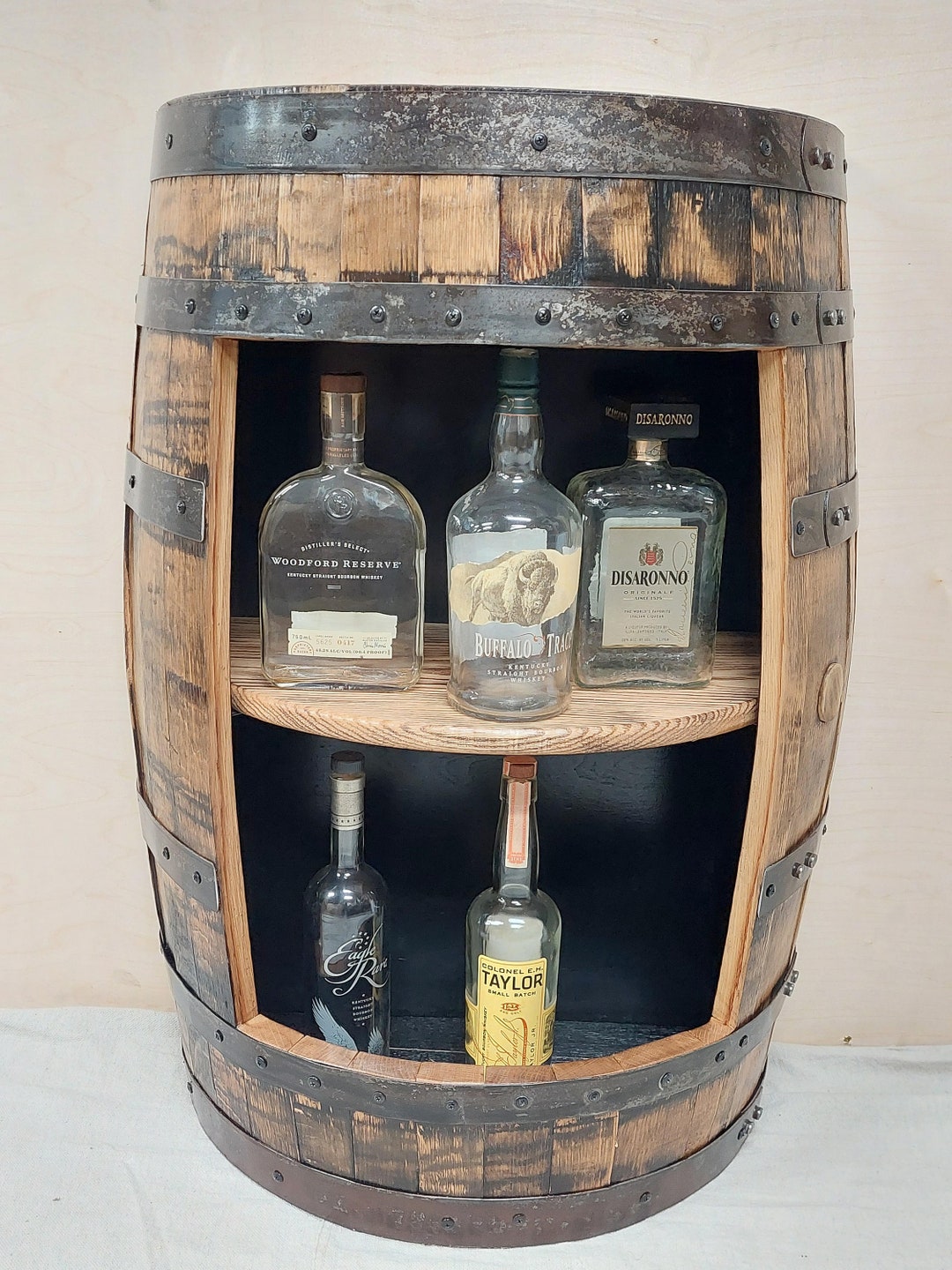 Half Barrel Cabinet, Bourbon Barrel Cabinet - Etsy