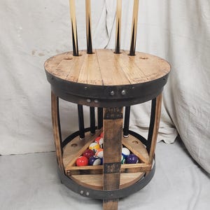 Bourbon Barrel Pool Cue Rack, Rustic Billiard Table - Etsy