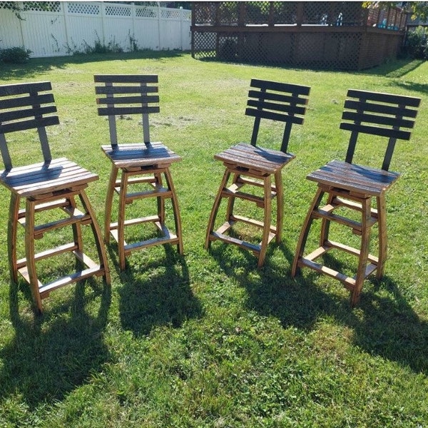 Whiskey Barrel Bar Stools - Etsy