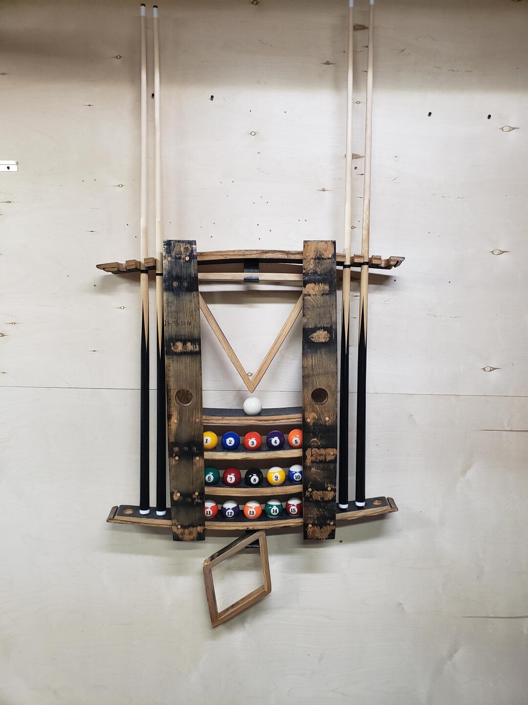 Bourbon Barrel Stave Pool Cue Rack / Billiard Shelf - Etsy