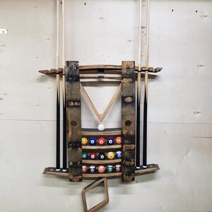 Bourbon Barrel Stave Pool Cue Rack / Billiard Shelf - Etsy