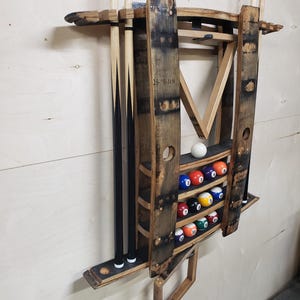 Bourbon Barrel Stave Pool Cue Rack / Billiard Shelf - Etsy