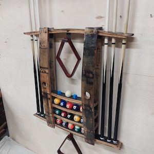 Bourbon Barrel Stave Pool Cue Rack / Billiard Shelf - Etsy