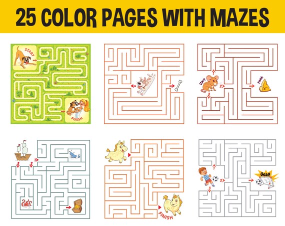 Colored Mazes For Kids