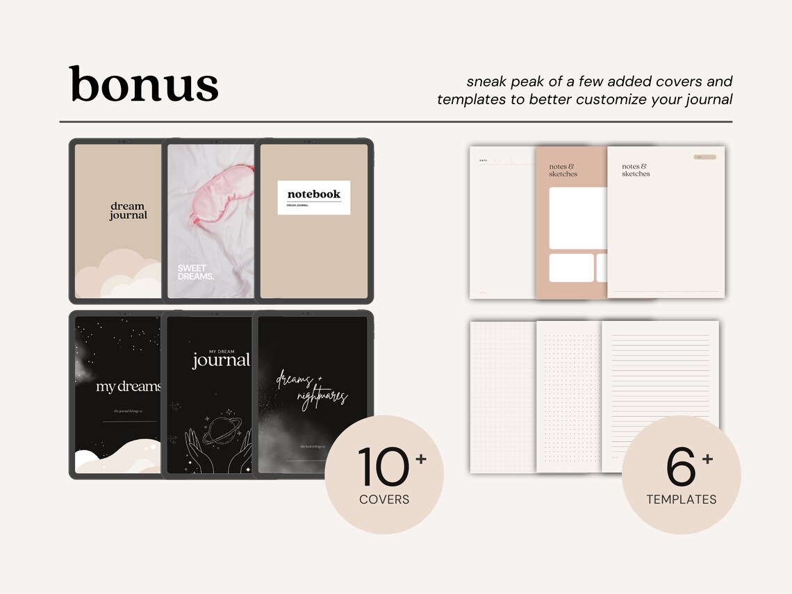 Digital Dream Journal, Sleep Tracker, Sleep Log, Goodnotes Template ...