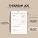 Digital Dream Journal, Sleep Tracker, Sleep Log, Goodnotes Template ...