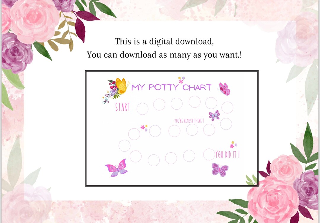 Butterfly Potty Chart - Etsy