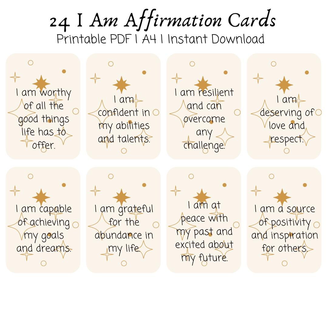 I Am Affirmation Cards Digital Download - Etsy