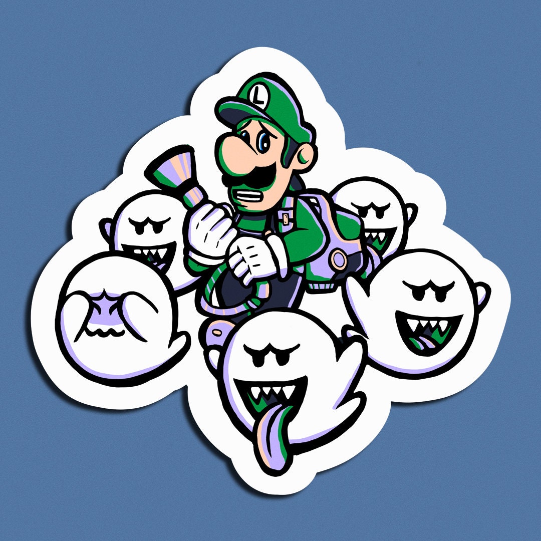 Luigi Sticker | Luigi's Mansion Sticker | Super Mario Bros. Sticker - Etsy