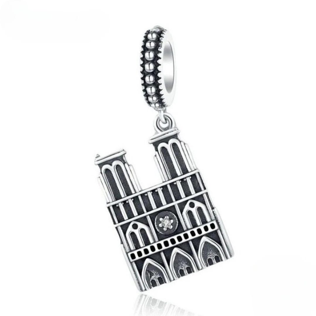 Notre Dame De Paris Charm 925 Sterling Silver Fit for European Bracelet ...