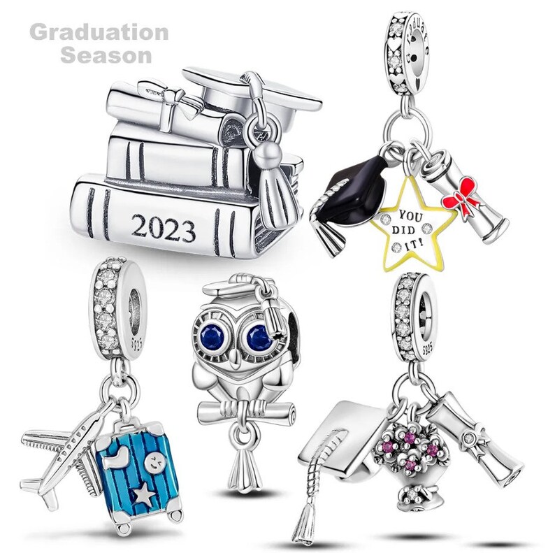 Graduation Charm Fit for Pandora Bracelet 925 Sterling Silver - Etsy
