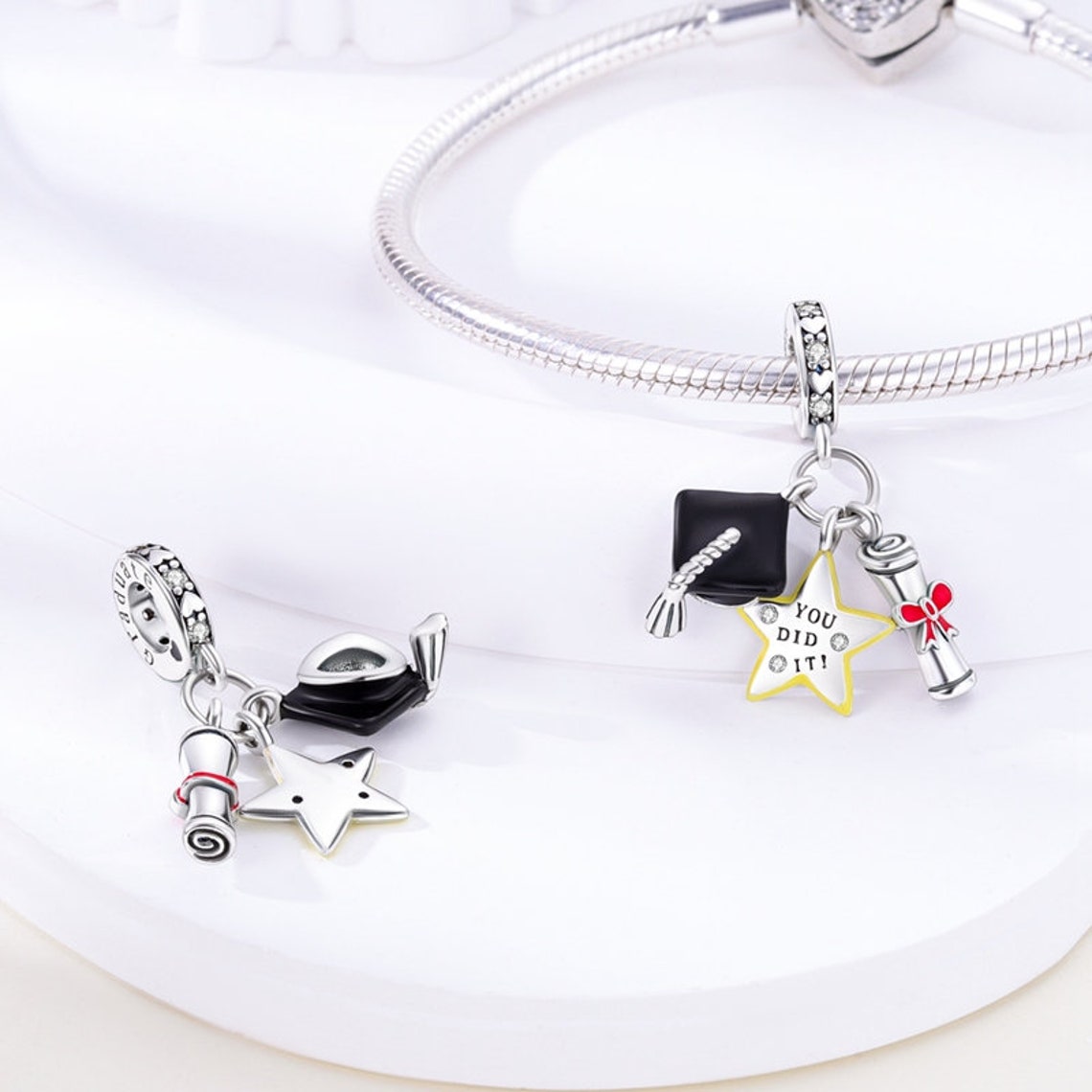 Graduation Charm Fit for Pandora Bracelet 925 Sterling Silver - Etsy