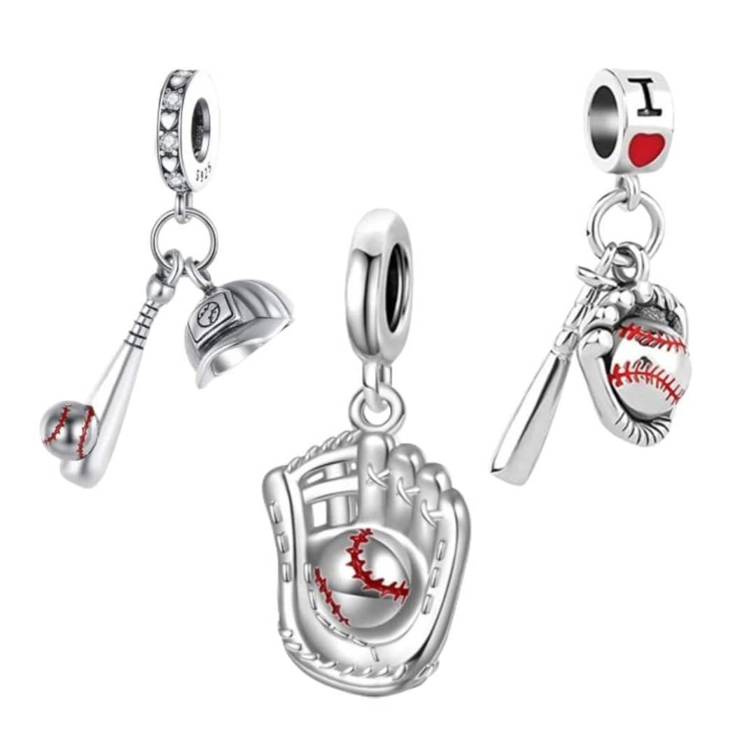 Baseball Charm Fit for Pandora Bracelet 925 Sterling Silver, Sport ...