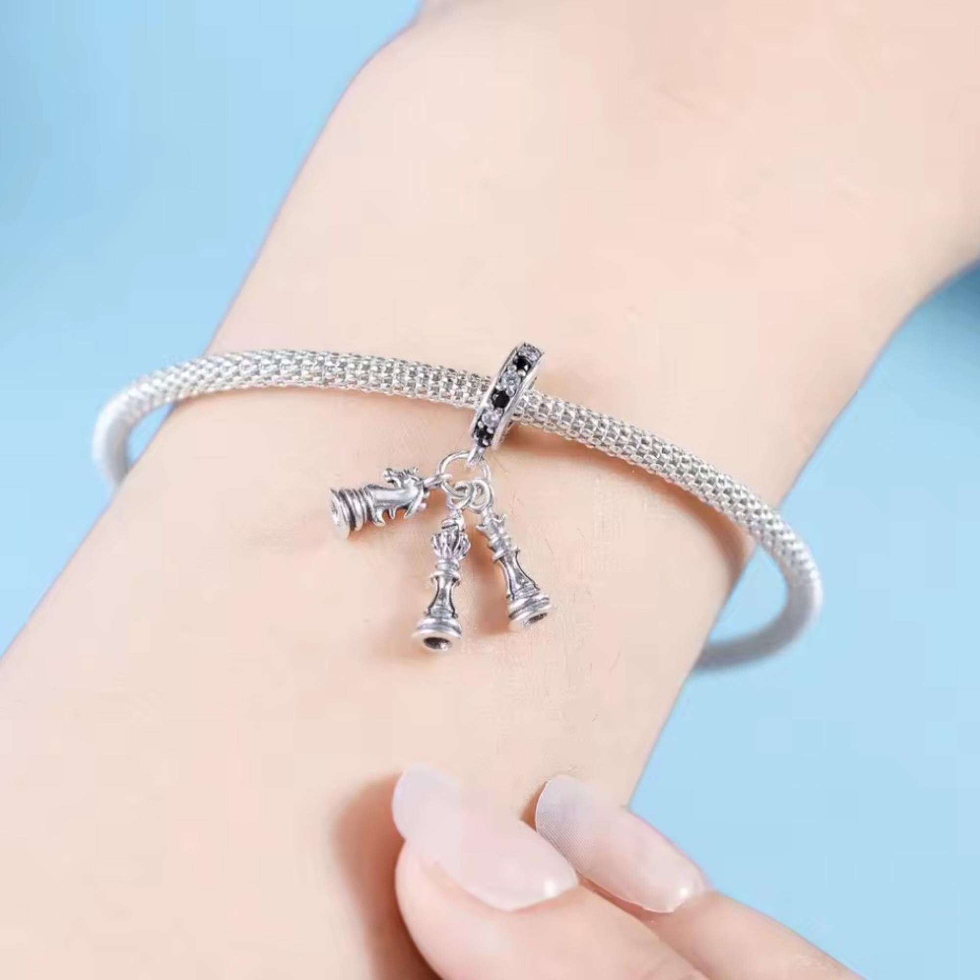 Chess Charm 925 Sterling Silver Fit for Pandora Bracelet - Etsy