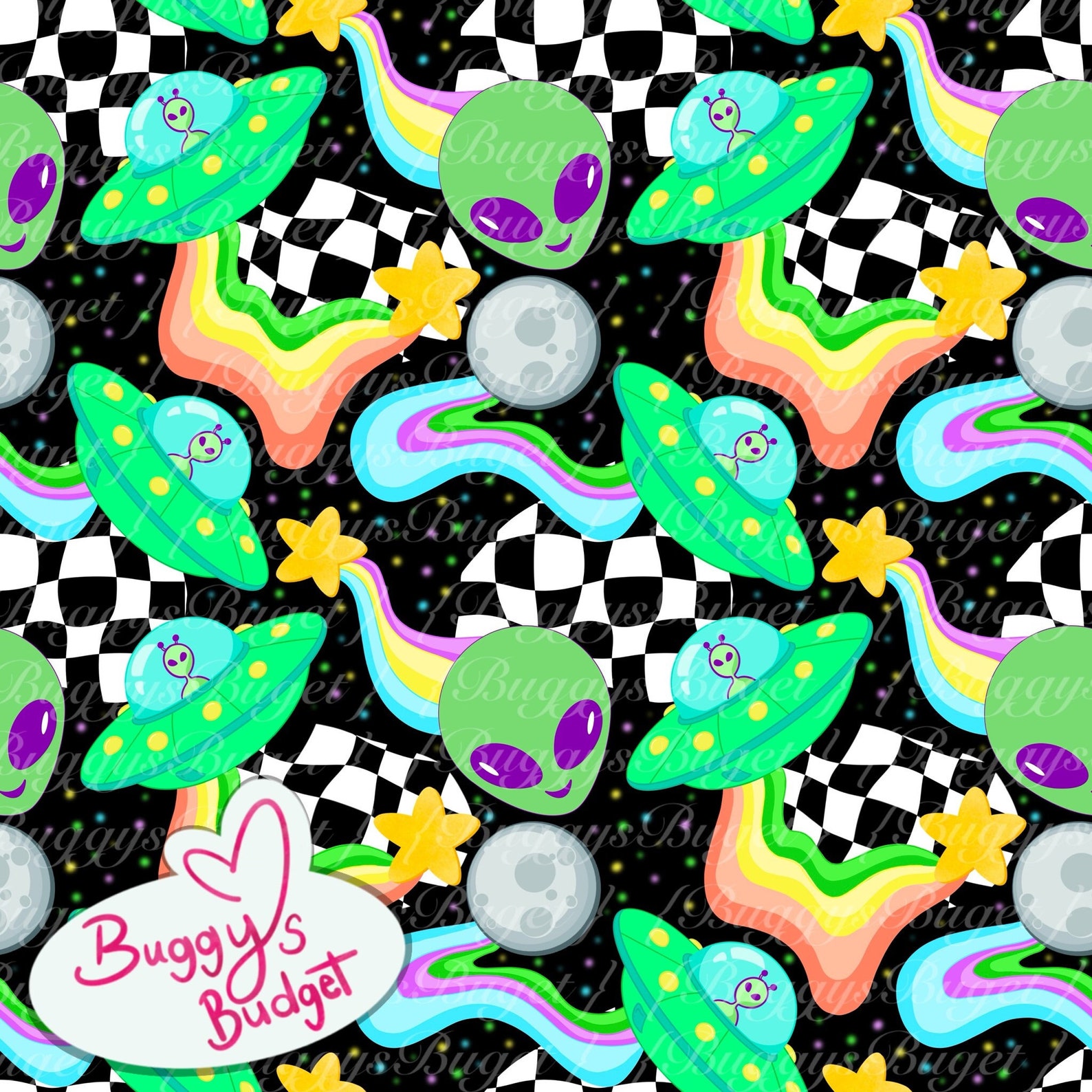 GROOVY ALIENS Seamless File - Etsy