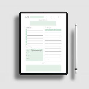 Mint Green Daily Schedule Printable Digital Download Pdf - Etsy