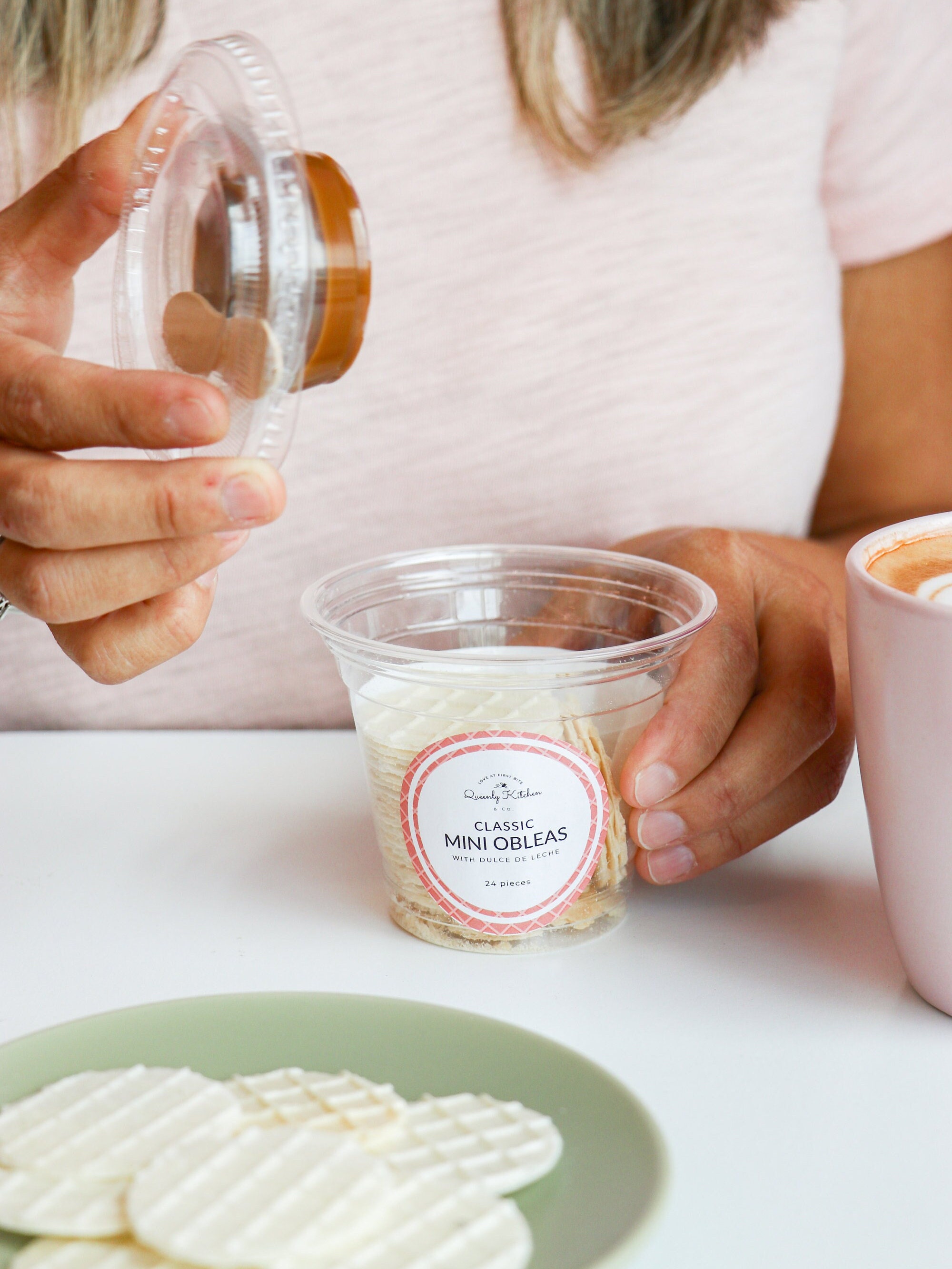 Mini Obleas thin and Crispy Round-shaped Wafers Each Cup Includes 24 ...