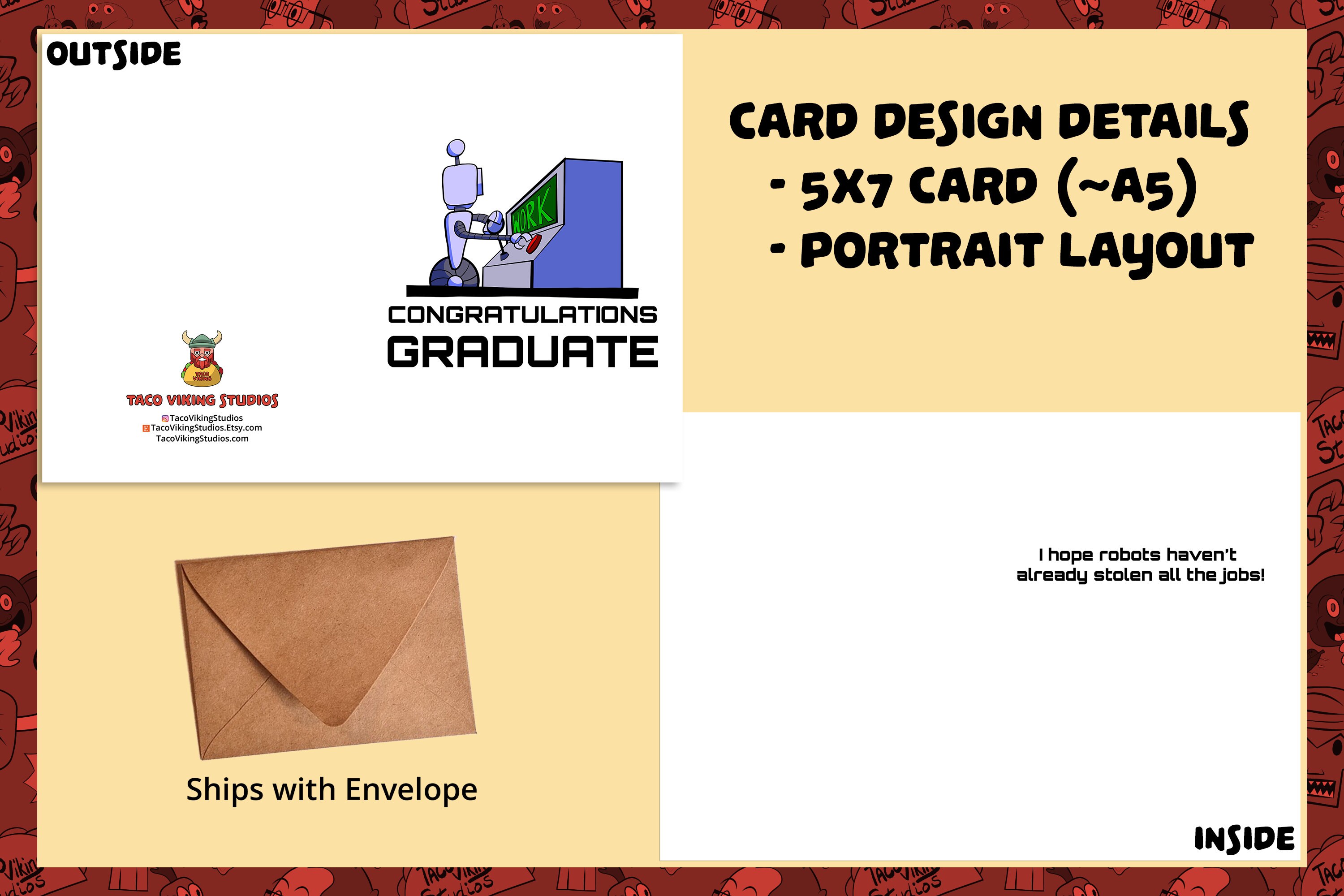 Congratulations Graduate I Hope Robots Didn't Steal All the Jobs 5x7 ...