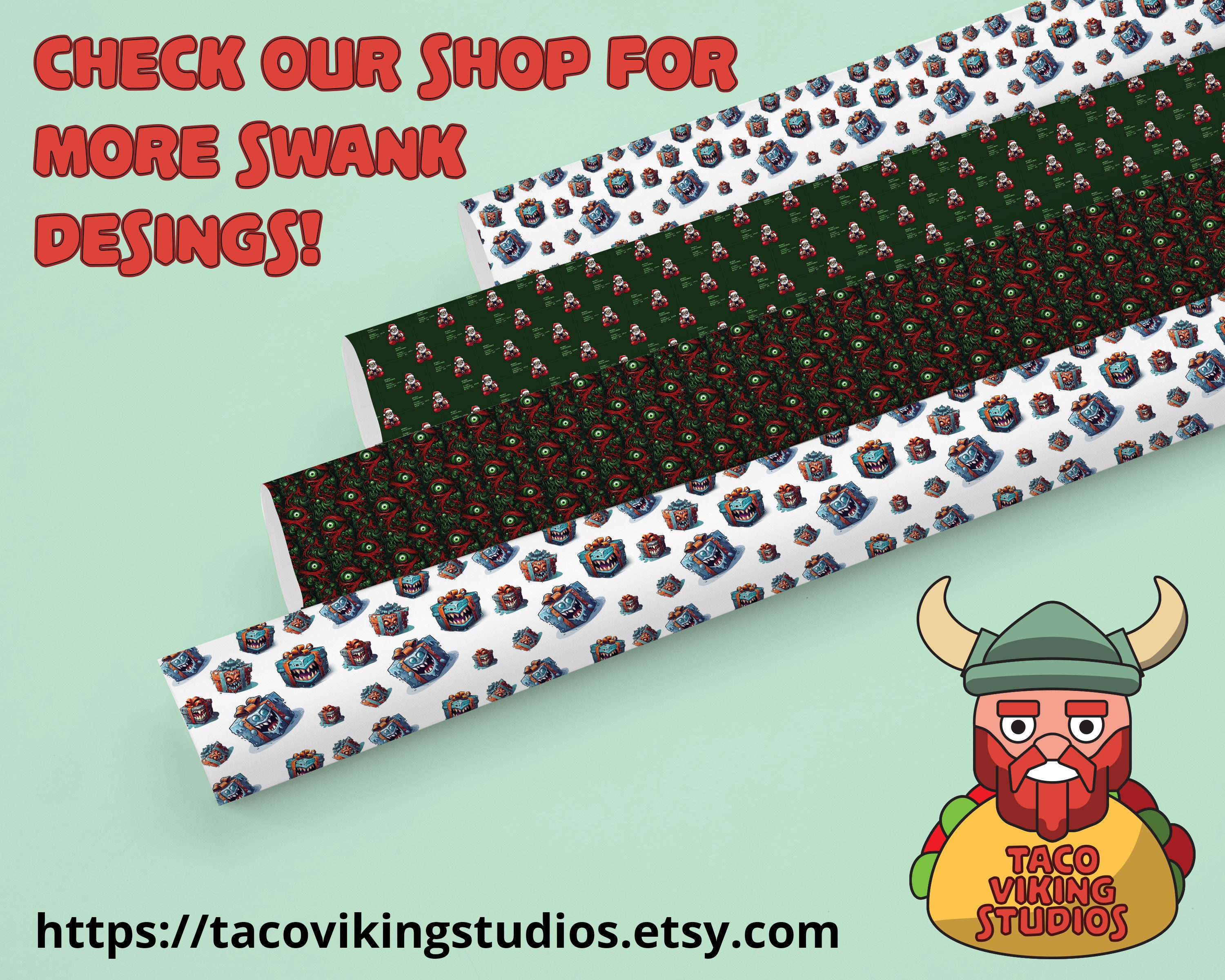 Eco-friendly DND Mimic Eyes Wrapping Paper, Dungeons & Dragons Gift ...