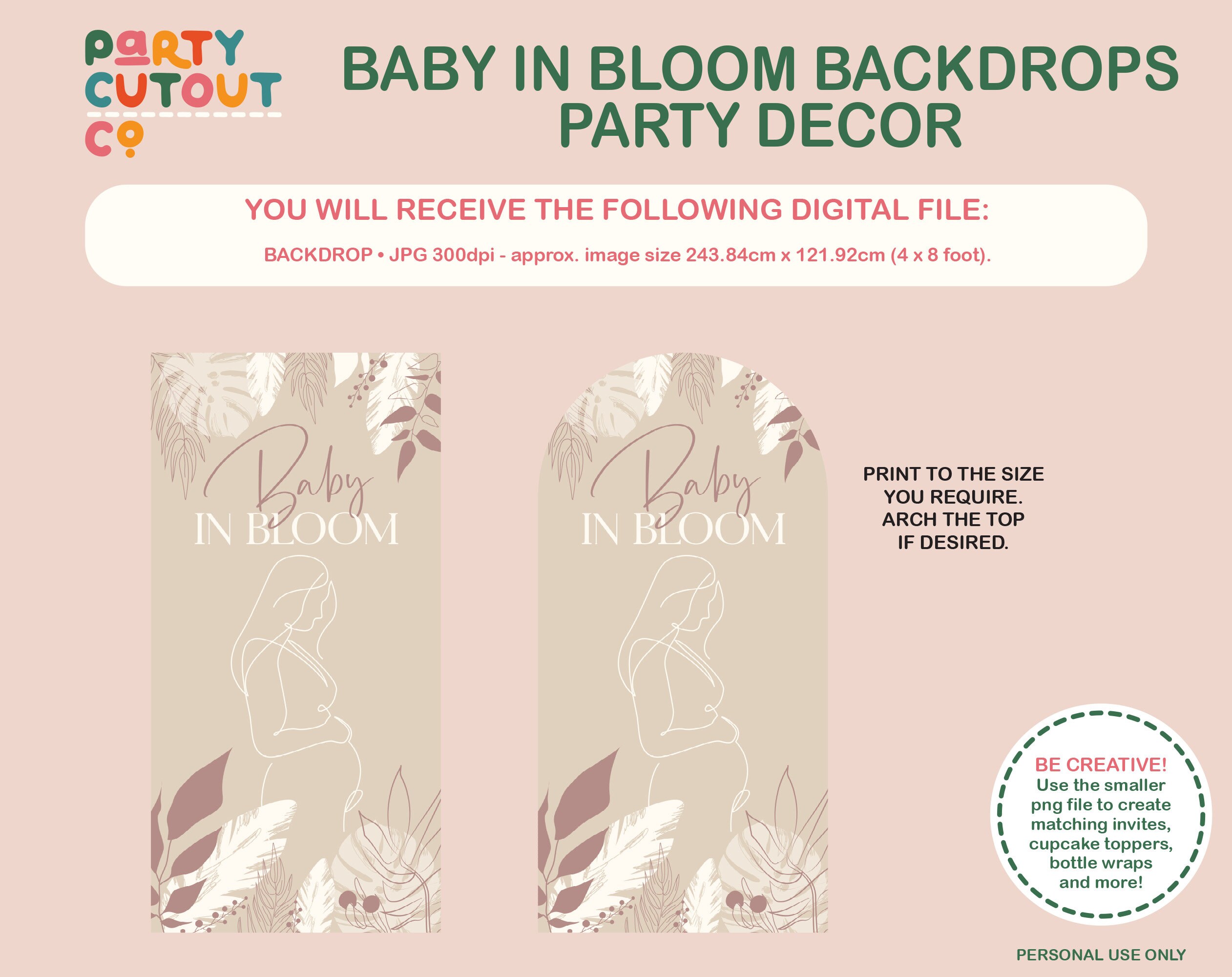 BIG BACKDROP Baby in Bloom Baby Shower Boho Baby Shower Party Decor ...