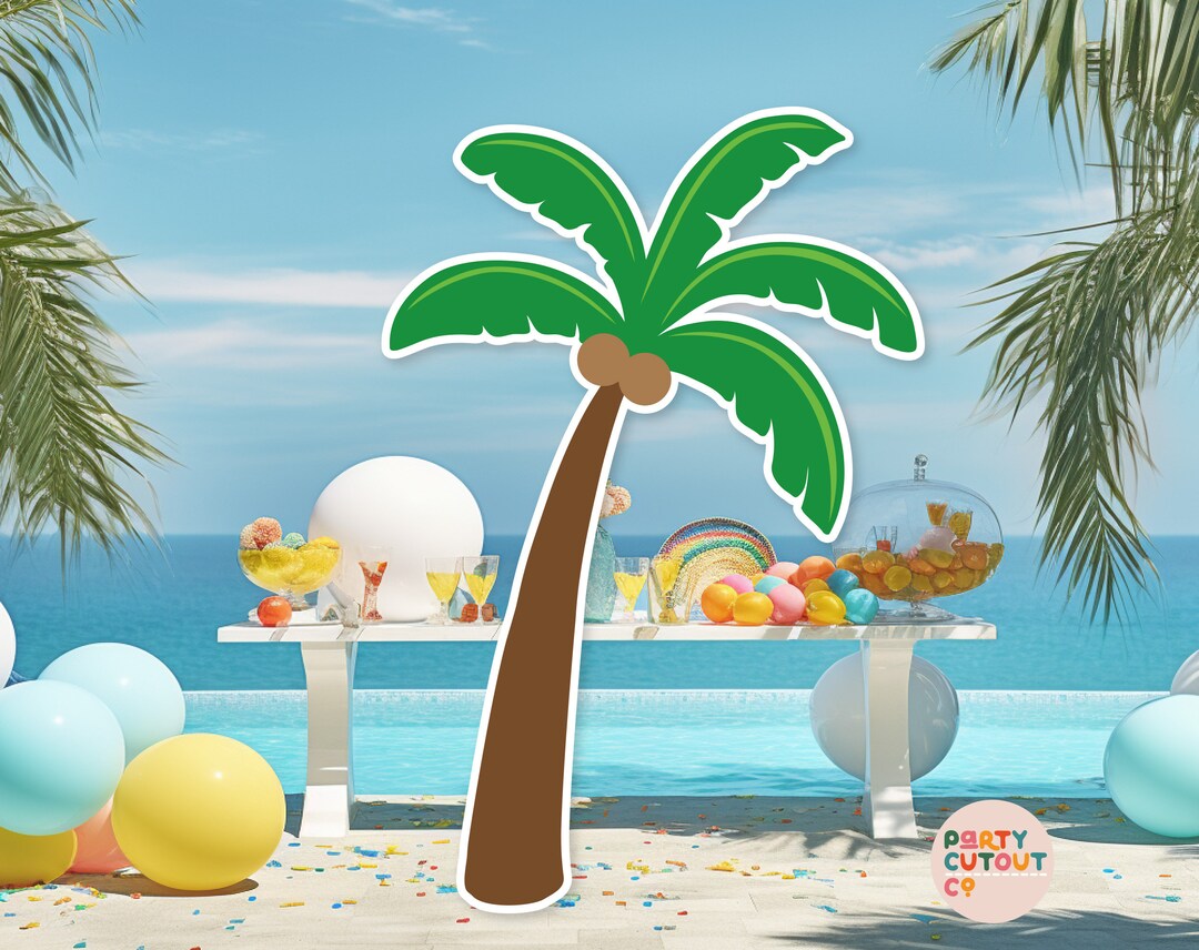 BIG CUTOUT Green Palm Tree Beach Party Hippie Birthday Party 70s Party ...