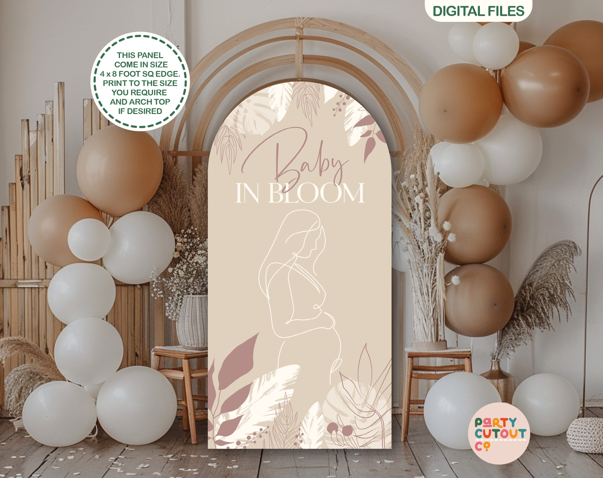 BIG BACKDROP Baby in Bloom Baby Shower Boho Baby Shower Party Decor ...