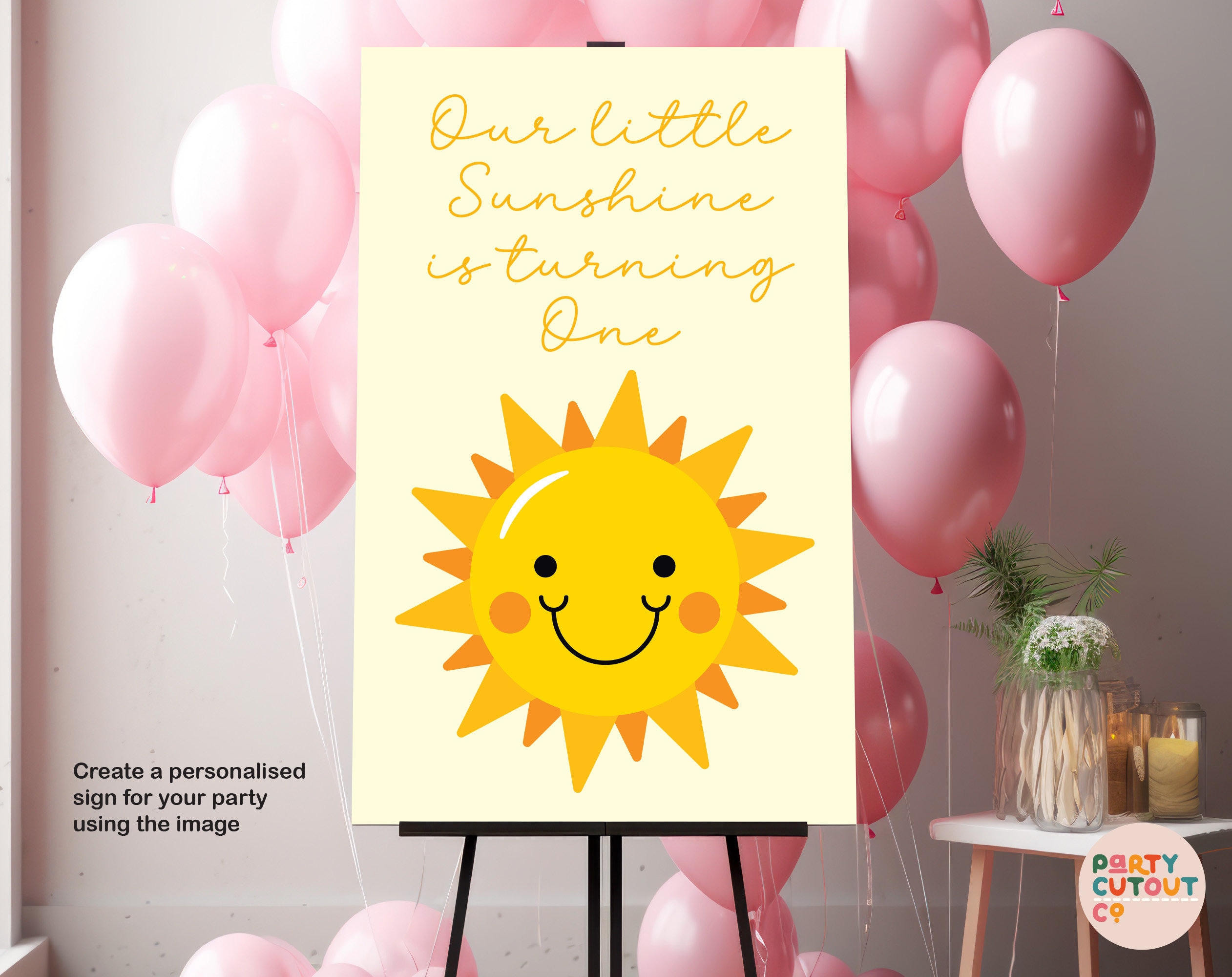 BIG CUTOUT Sun Party Beach Party Surf Party Big Yellow Smiling Sun You ...