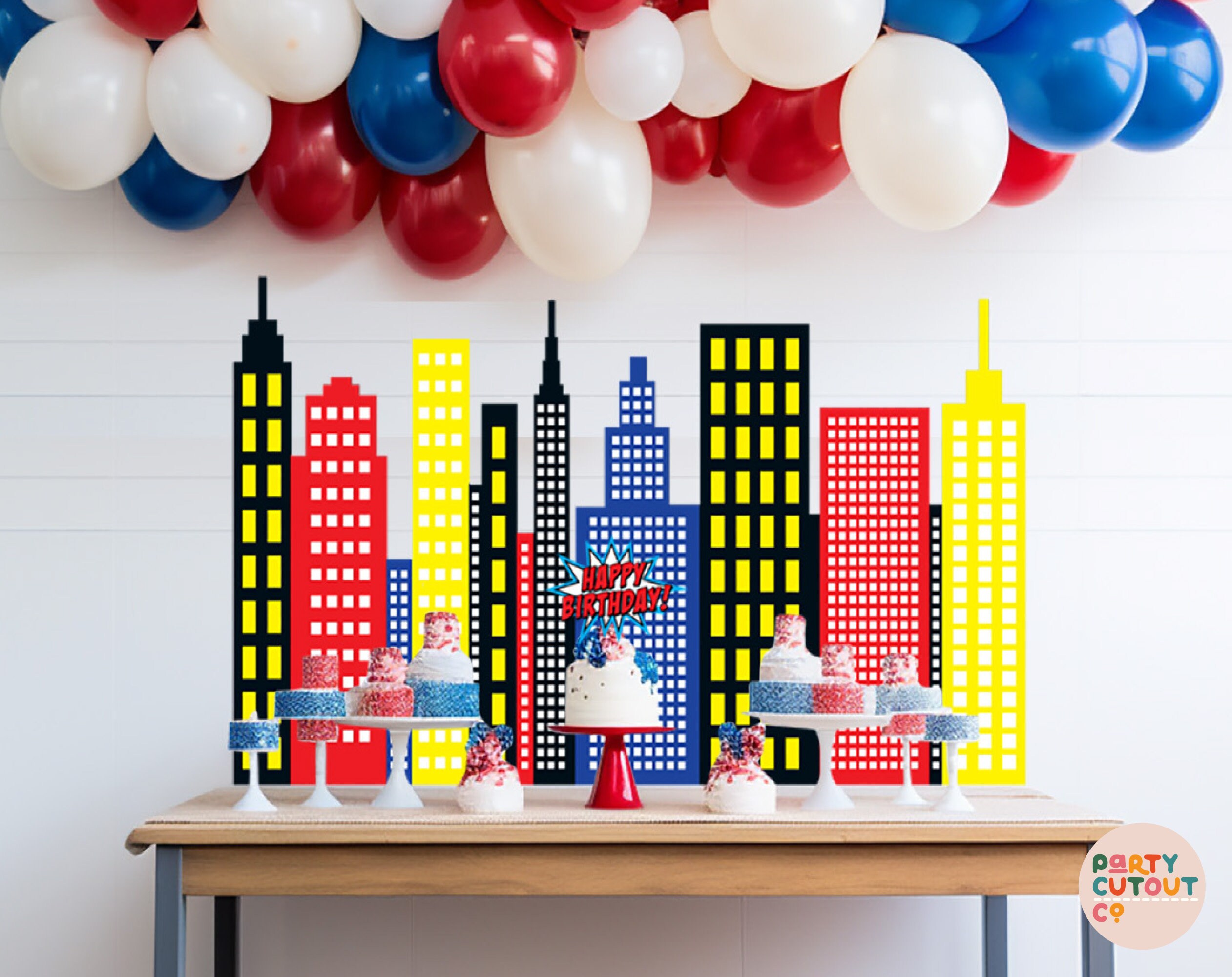 BIG CUTOUT Super Hero Party Super Hero Buildings Super Hero Party Ideas ...