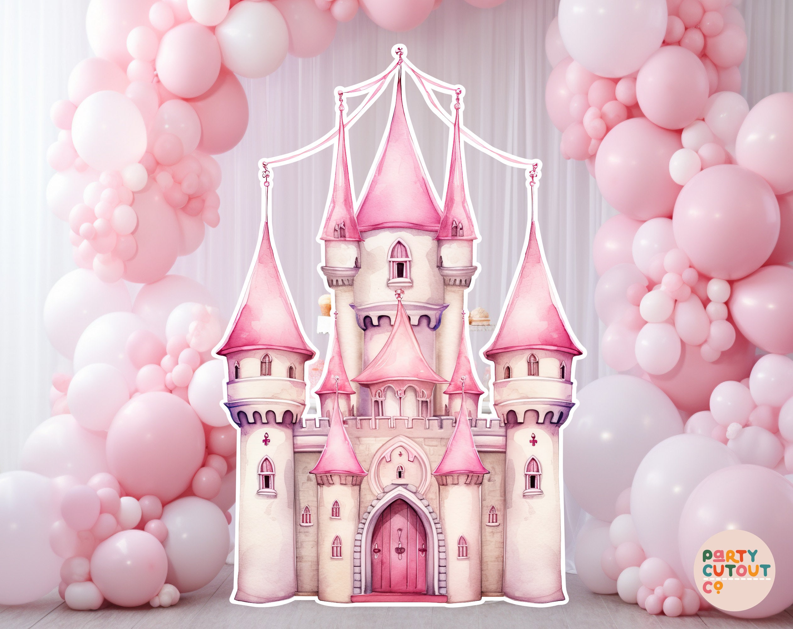 BIG CUTOUT Castle Cutout Princess Pink Castle Prop Princess Party ...