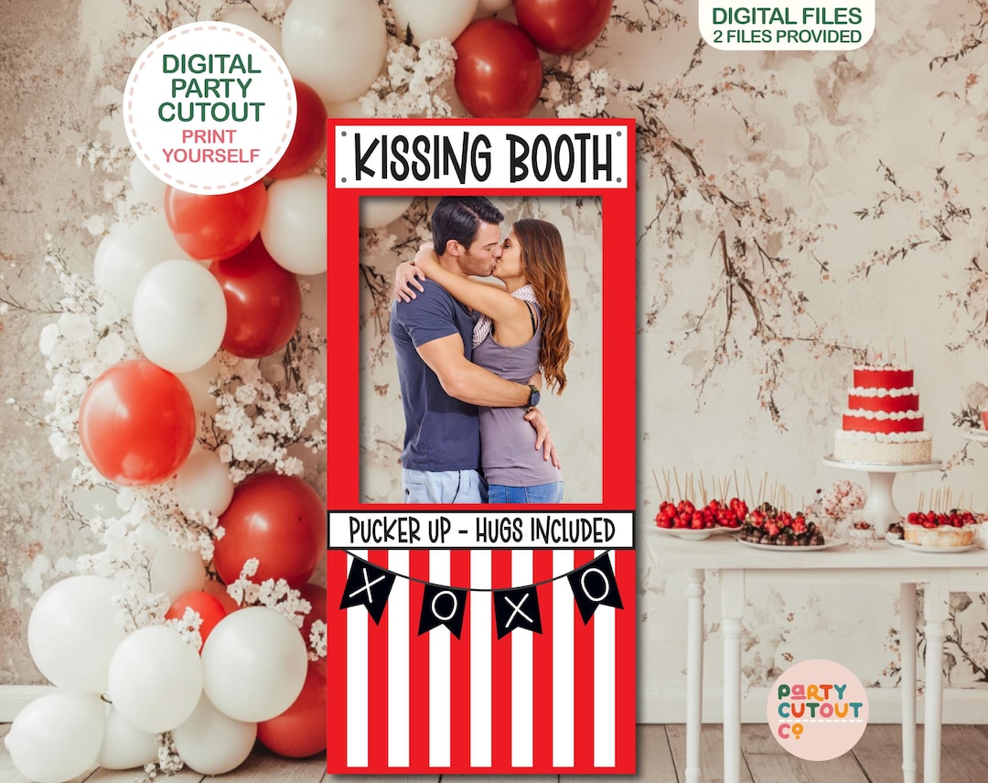 BIG CUTOUT Red Kissing Booth Photo Prop Valentines Day Prop Kissing ...