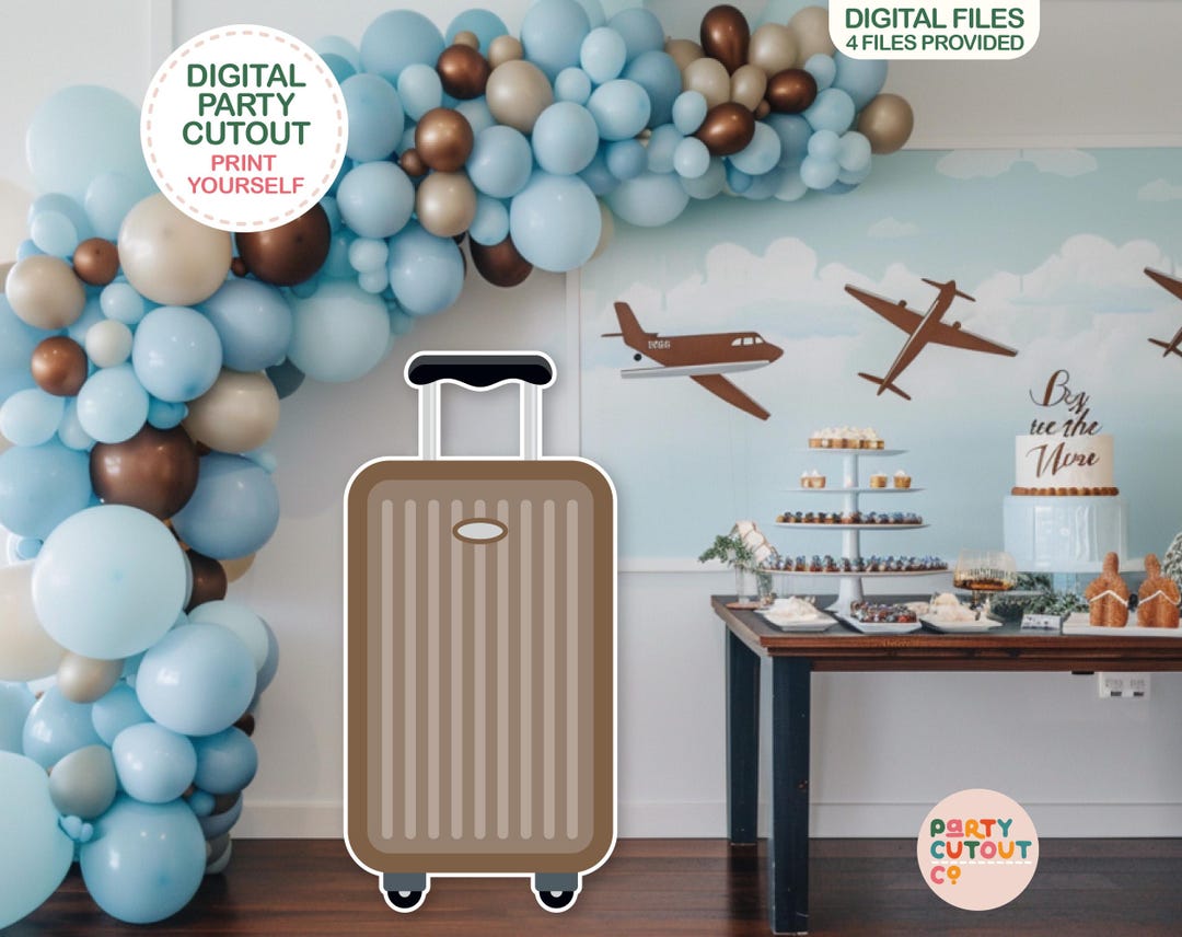 BIG CUTOUT Brown Suitcase Cutout Travel Party Plane Party Ideas ...