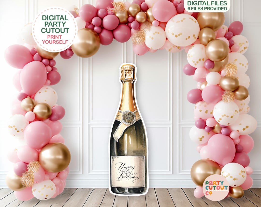 BIG CUTOUT Celebration Sparkling Wine Bottle Cutout Champagne Bottle ...