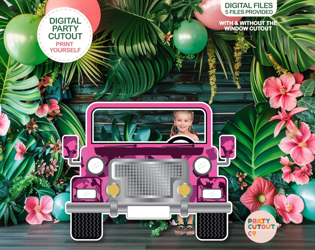 BIG CUTOUT Pink Camouflage Safari Car Army Pink Truck African Safari ...