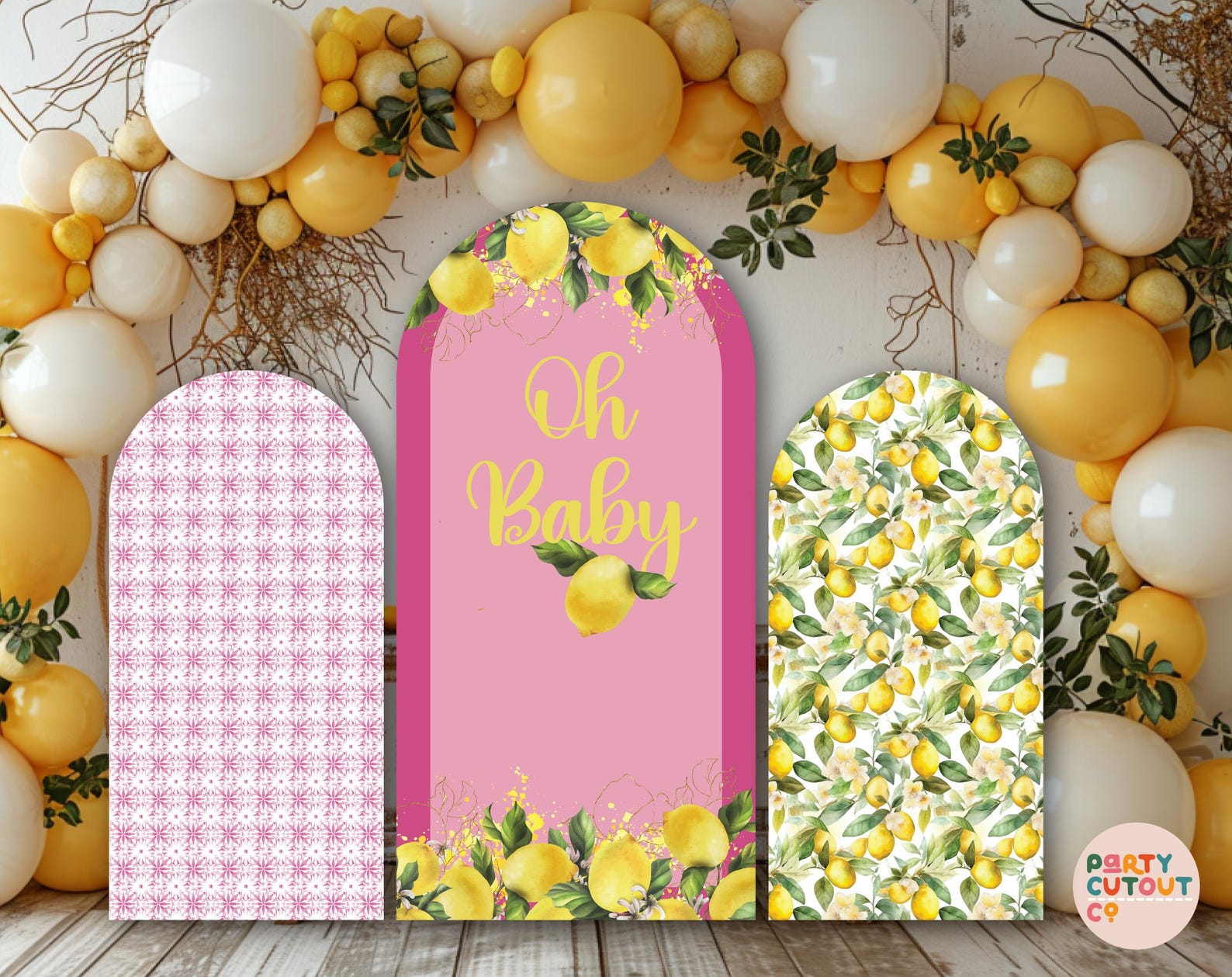 BIG BACKDROPS Lemon Baby Shower Lemon Market Fruit Baby Shower Decor ...