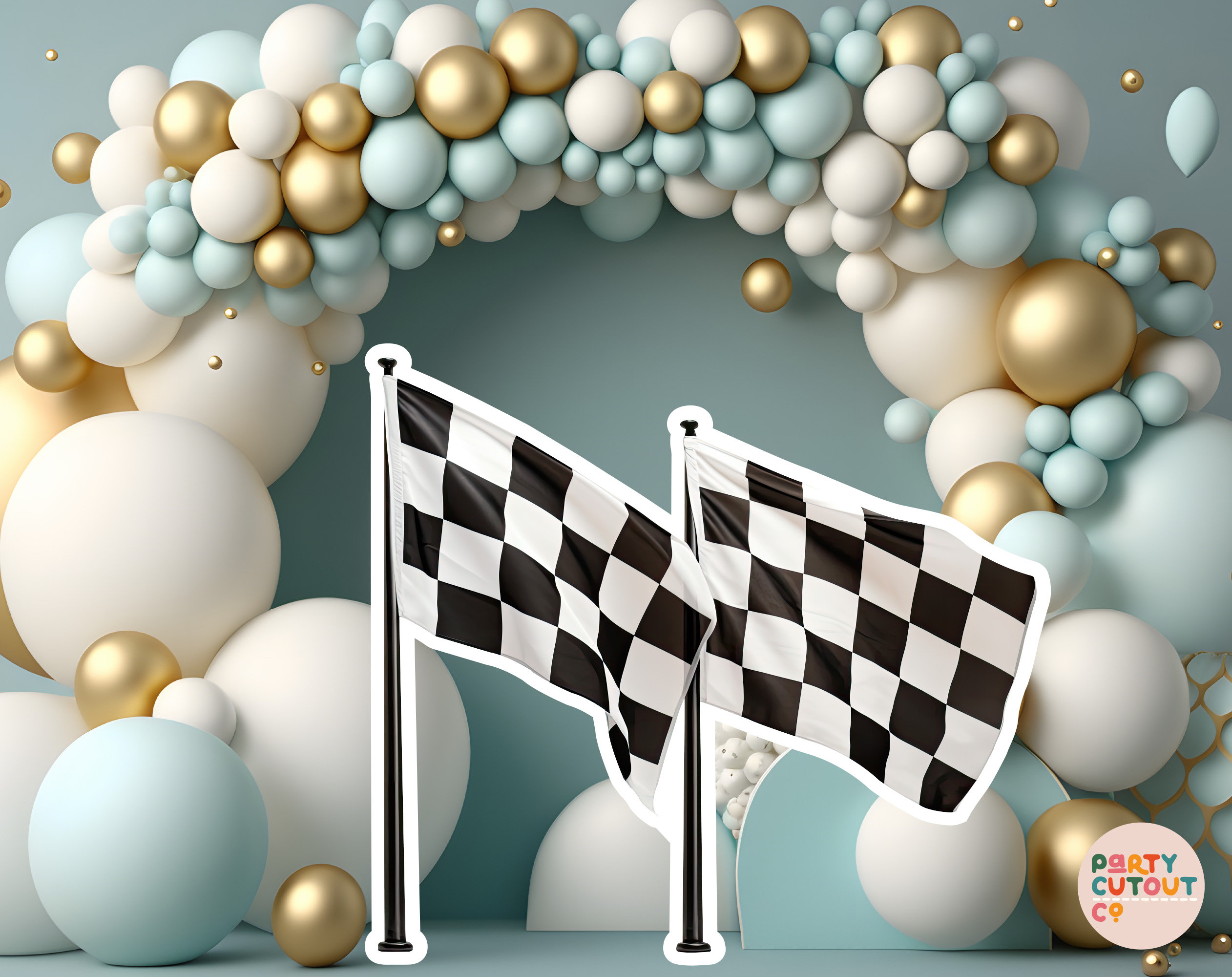 BIG CUTOUT, Racing Car Party, Racing Flags, Formula One Party, Stand up ...