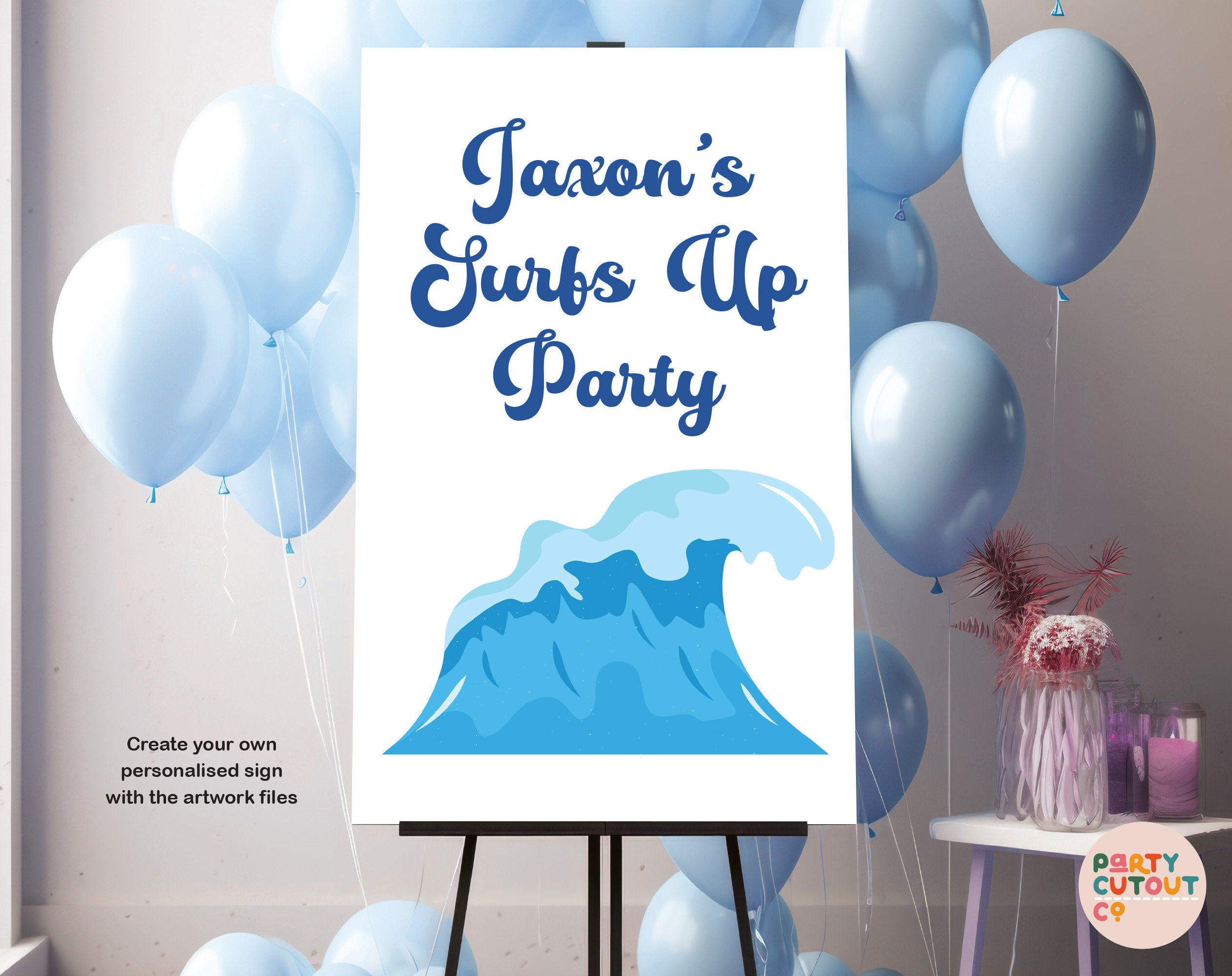 BIG CUTOUT Ocean Wave Beach Party Mermaid Birthday Party Under the Sea ...