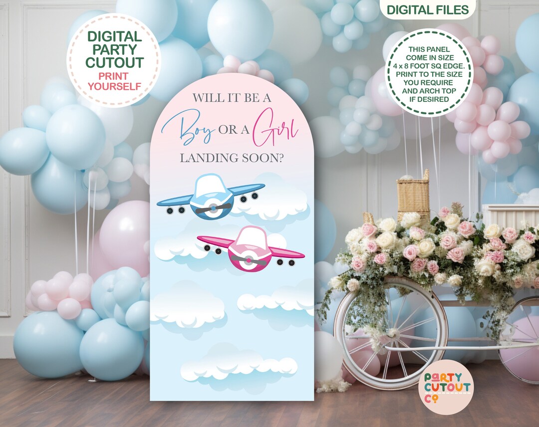 BIG BACKDROP Baby Shower Sign Plane Prop Baby Shower Ideas Landing Soon ...