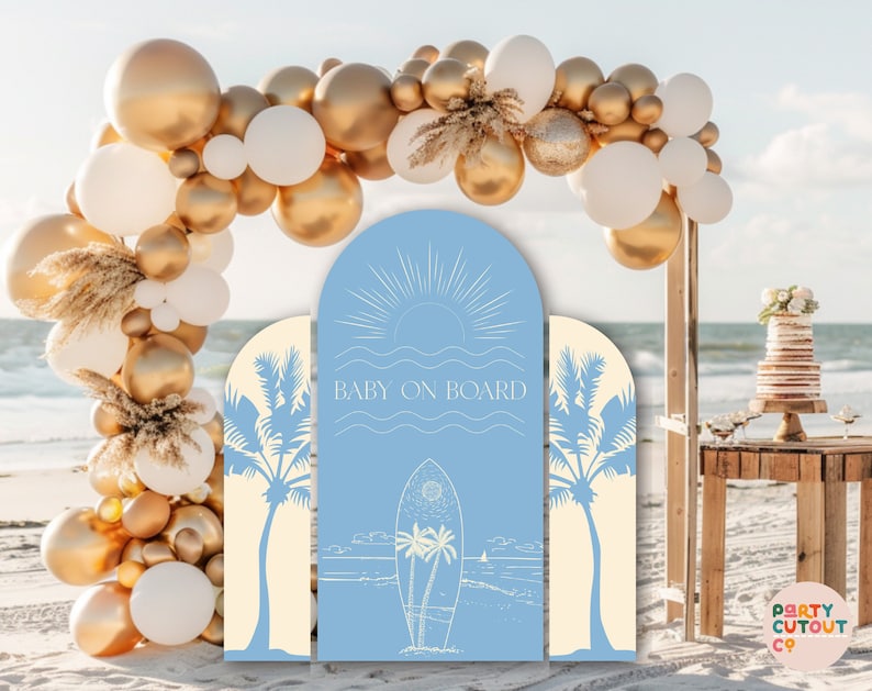BIG BACKDROPS Beach Theme Baby Shower Boy Boho Baby Shower Party Decor ...