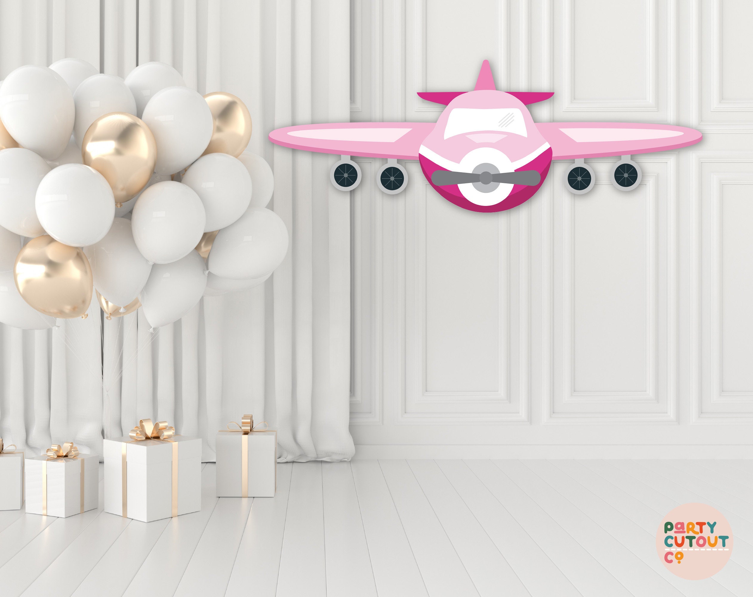 BIG CUTOUT Pink Plane Cut Out Aircraft Props Plane Pilot Cutout Travel ...